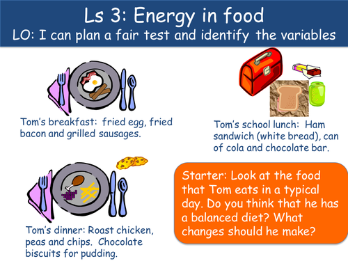 Energy in Food Investigation | Teaching Resources