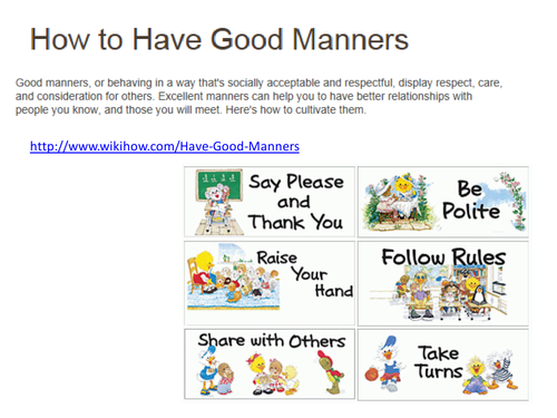Good Manners by sfy773 - Teaching Resources - TES