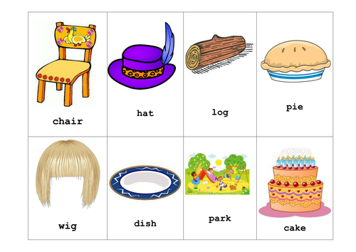Match rhyming cards - 'bear on a chair' | Teaching Resources