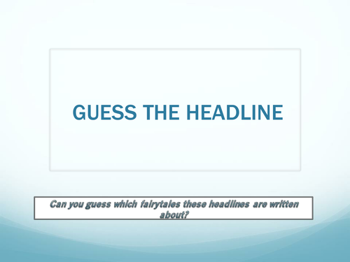 Headlines / Newspapers - Plans, presentation, worksheets | Teaching ...