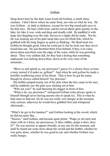 Personality of a Character: Gollum / The Hobbit / Character Description ...