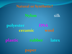natural and synthetic polymers | Teaching Resources