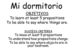 mi dormitorio - prepositions | Teaching Resources