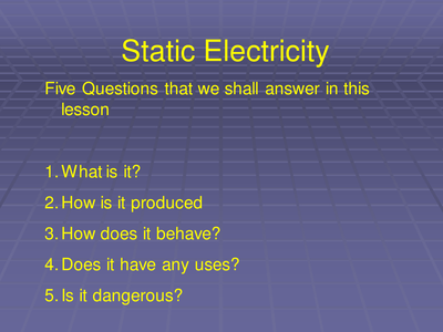 Static electricity - Resources - TES