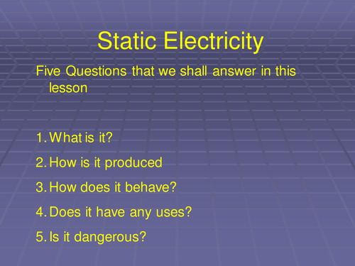 Static electricity | Teaching Resources