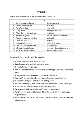 Proverbs | Teaching Resources