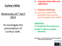 Of Mice and men - presentation of Curley's Wife | Teaching Resources