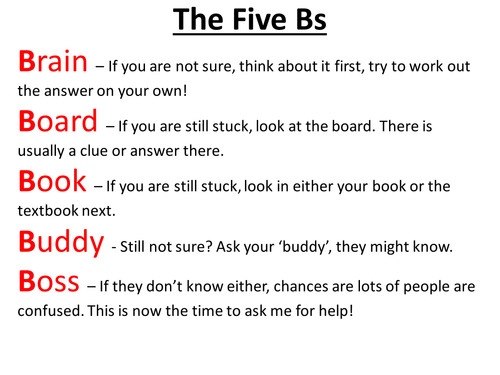 BLP Perseverance - 5Bs Display | Teaching Resources