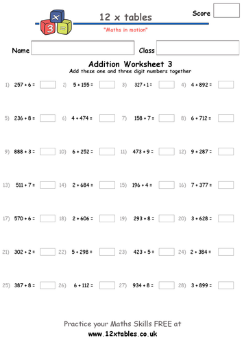 Adding single digits numbers to... | Teaching Resources