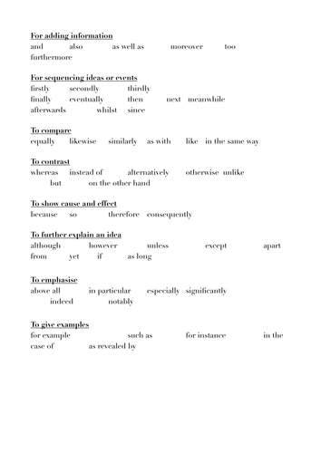 Connective Types by dave_orritt - Teaching Resources - TES