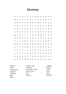 Electricity Wordsearch by blazer | Teaching Resources