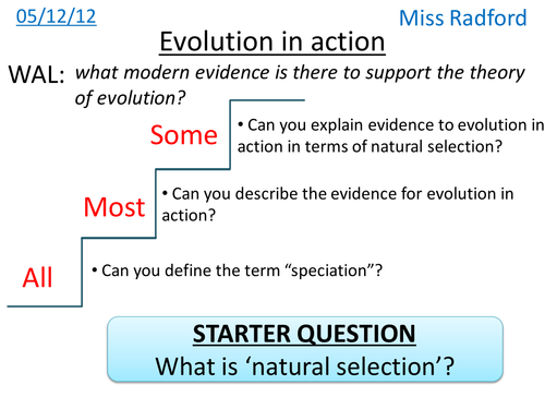 B1.2 Evolution in action (& speciation) - AQA | Teaching Resources