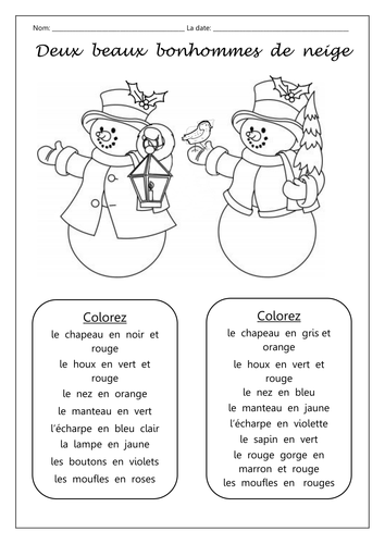 Deux beaux bonhommes de neige | Teaching Resources