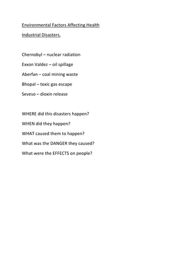 environmental factors that effect health | Teaching Resources