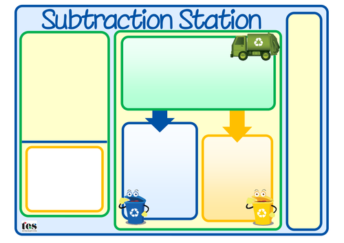 Subtraction Station game - covering 0-10 | Teaching Resources