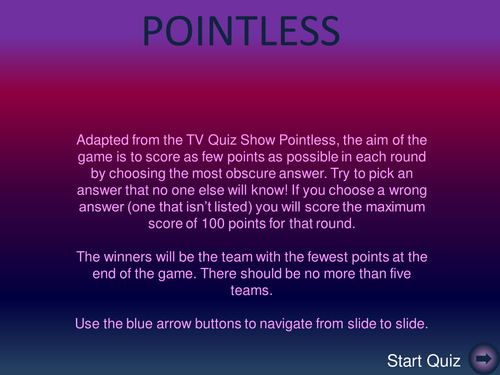 Pointless General Knowledge Quiz by tinycowboy - Teaching Resources - TES
