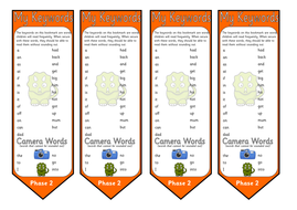 Phase 2 - 5 HFW Keyword Bookmarks | Teaching Resources