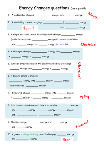 Fun energy transfers lesson | Teaching Resources