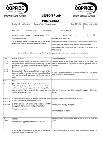 Fun energy transfers lesson | Teaching Resources