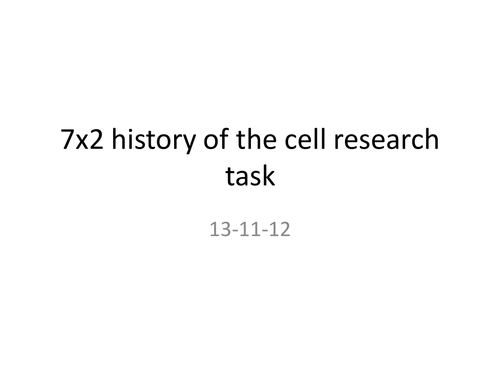 History of the cell ICT lesson plan | Teaching Resources