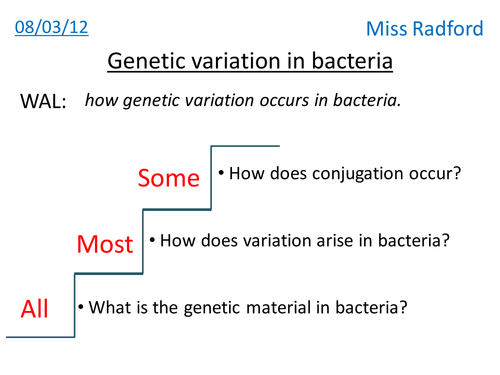 16.1 Genetic variation in bacteria AQA AS Biology | Teaching Resources