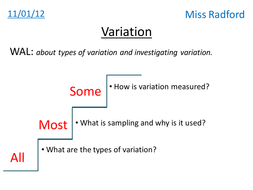7.1 & 7.2 Variation and types of variation AQA AS | Teaching Resources