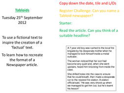Writing A Tabloid Article by MissRathor - Teaching Resources - Tes