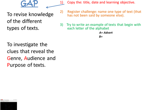 Text Types Scheme 2012 Lesson 1 Types of Texts | Teaching Resources