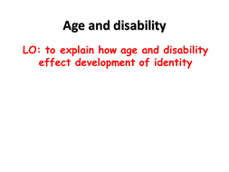 Age and disability | Teaching Resources