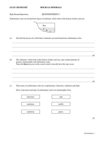 GCSE rocks question and answers | Teaching Resources
