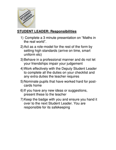 Student Leadership Scheme | Teaching Resources