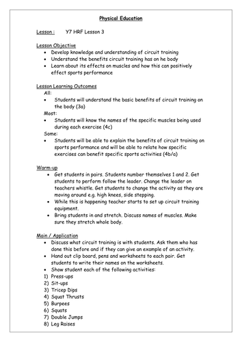 Year 7 Health Related Fitness | Teaching Resources