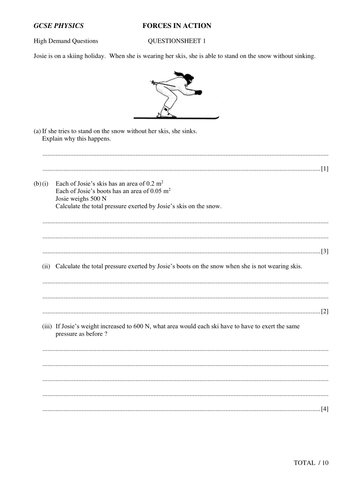 GCSE forces questions and answers | Teaching Resources