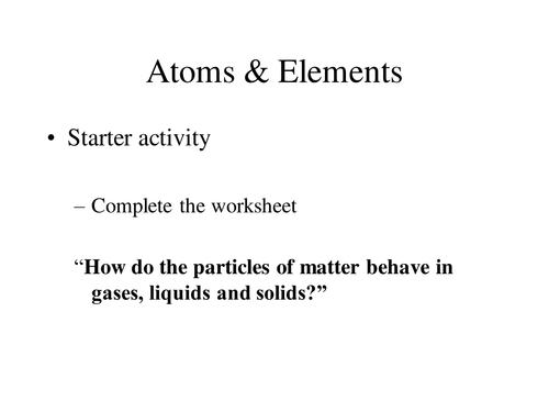 Atoms and elements ppt | Teaching Resources