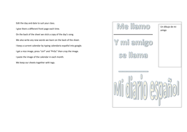 Keeping a Spanish diary | Teaching Resources