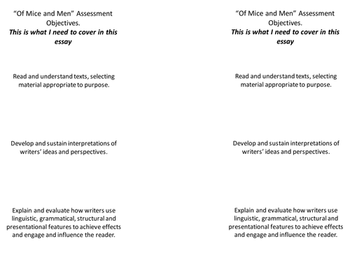 Of Mice and men Opening Of The Novel | Teaching Resources