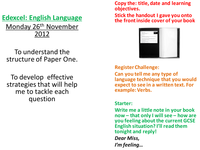 IGCSE English lessons Paper 1 Lessons 1-4 by MissRathor - UK Teaching ...