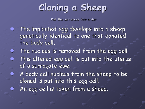 Cloning a sheep starter | Teaching Resources