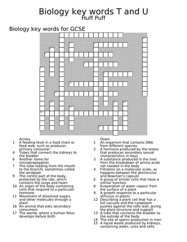 Biology Key words T-U | Teaching Resources