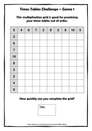 Times Tables Homework Grids | Teaching Resources