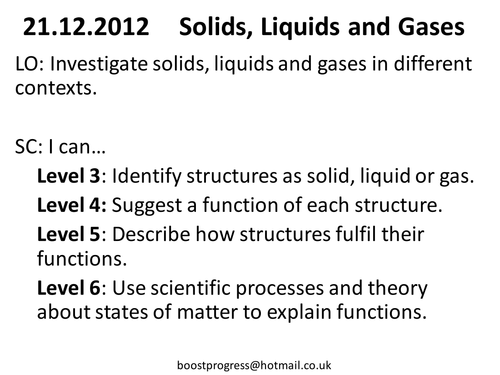 Science of Solids, Liquids and Gases II - Felix | Teaching Resources