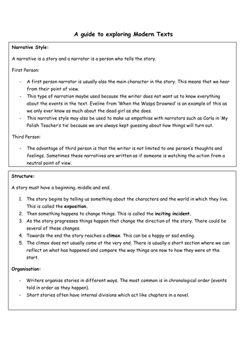 Modern Texts: Literature exam | Teaching Resources