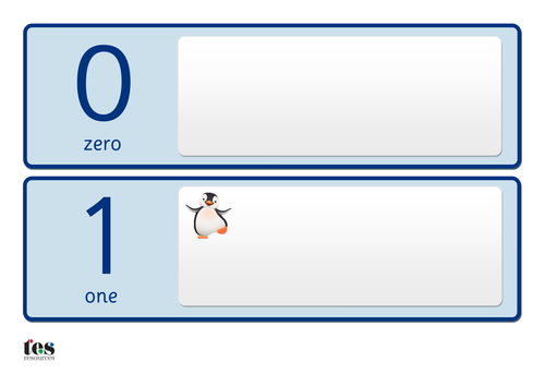 Penguin themed counting and number cards | Teaching Resources