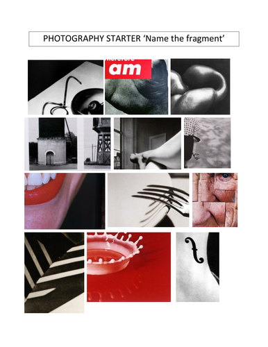 Photography lesson starter | Teaching Resources