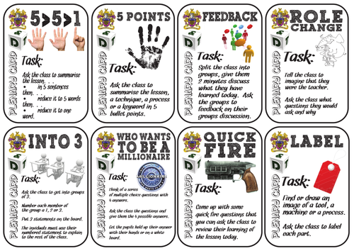 30 Colourful Plenary Cards for Pupil Led Lessons by leilarasarathnam ...
