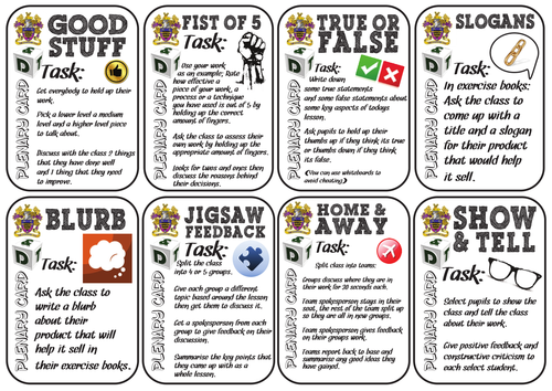 30 Colourful Plenary Cards for Pupil Led Lessons by leilarasarathnam ...