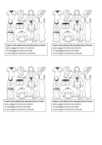 LES VETEMENTS clothes in French | Teaching Resources