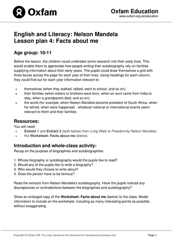 Nelson Mandela: Biography & Autobiography | Teaching Resources