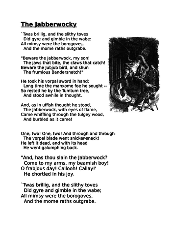 Lewis Carroll nonsense poetry | Teaching Resources