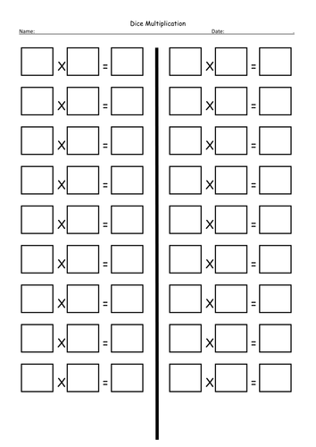 Dice Multiplication | Teaching Resources